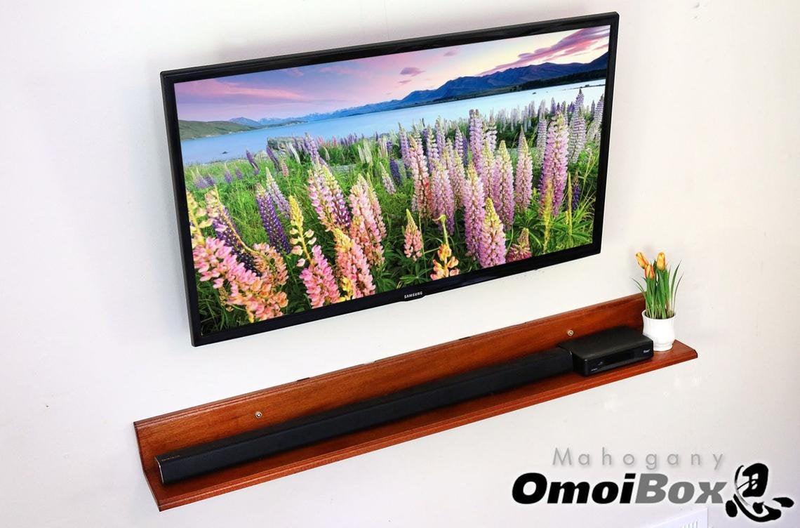 Mahogany Wood Floating Soundbar Shelf - Custom Size & Design – OmoiBox ...