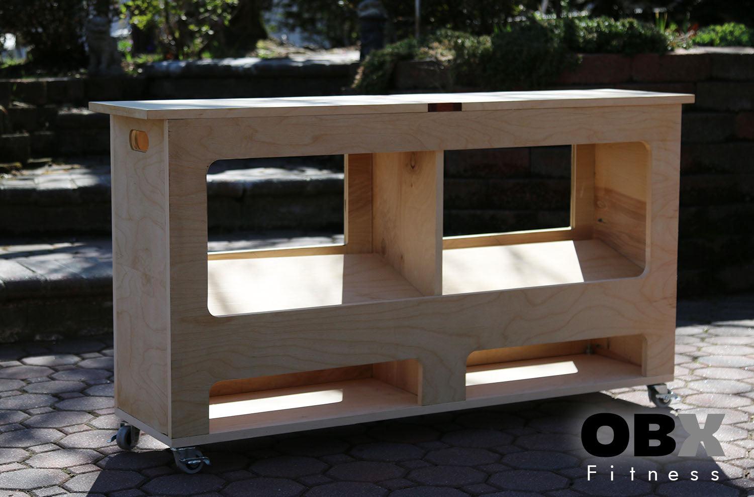 Mobile Workout Weight Rack, Mahogany & Maple Wood Inserts – OmoiBox ...