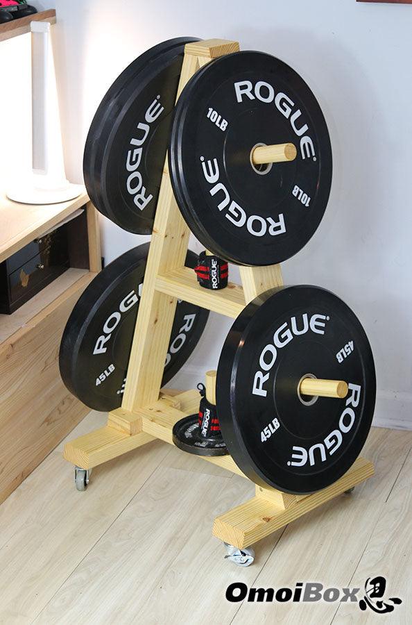 Wooden Weight Tree With Wheels | OBX Fitness – OmoiBox Visionary Creations