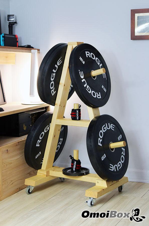Wooden Weight Tree With Wheels | OBX Fitness – OmoiBox Visionary Creations